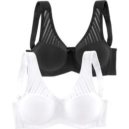 Nuance by Lascana Damen Soft-BH, wei&szlig;+schwarz, Gr&ouml;&szlig;e 80C
