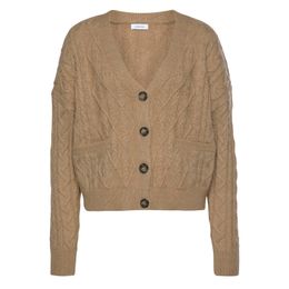 Lascana Damen Strickjacke, camelfarben, Gr&ouml;&szlig;e 40/42