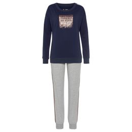 Vivance Dreams by Lascana Damen Pyjama, dunkelblau/ graumeliert, Gr&ouml;&szlig;e 32/34