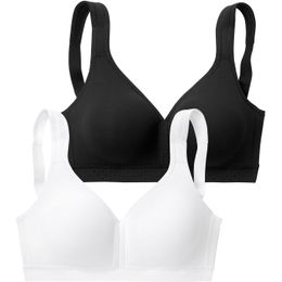 petite fleur by Lascana Damen Entlastungs-BH, wei&szlig;+schwarz, Gr&ouml;&szlig;e 90D