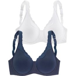 petite fleur by Lascana Damen B&uuml;gel-BH, marine+wei&szlig;, Gr&ouml;&szlig;e 100E