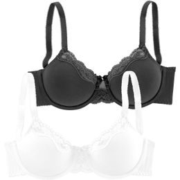 petite fleur by Lascana Damen B&uuml;gel-BH, schwarz+wei&szlig;, Gr&ouml;&szlig;e 75E