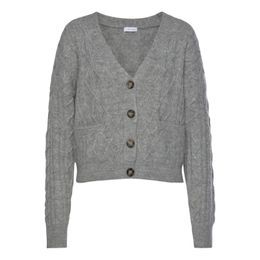 Lascana Damen Strickjacke, grau-meliert, Gr&ouml;&szlig;e 40/42
