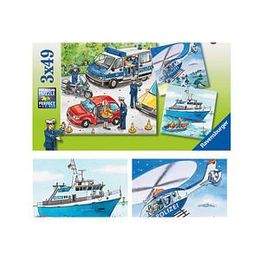 Ravensburger Polizeieinsatz Puzzle, 3 x 49 Teile