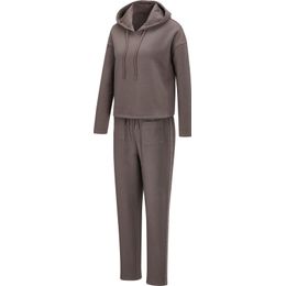 feel good Damen Hausanzug dunkeltaupe Größe 36/38