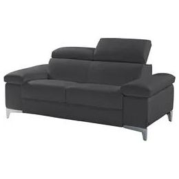 2,5-Sitzer NICOLETTI HOME Sofas Gr. B/H/T: 194cm x 79cm x 108cm, Leder Torrello, ohne elektrische Relaxfunktion, schwarz (nero) mit Kopfteilverstellung, oder ohne elektrischer Relaxfunktion