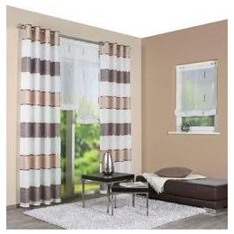 Vorhang Home Wohnideen "TALWER" Gr. 4, braun (cappuccino), B:140cm H:245cm, Jacquard, Polyester, Gardinen