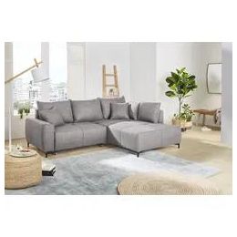 Jockenhöfer Ecksofa JOCKENHÖFER GRUPPE "Colmar L-Form" Sofas Gr. B/T: 241cm x 101cm, Ottomane beidseitig montierbar, grau inklusive praktischer Bettfunktion, StauraumBettkasten Wellenfederung