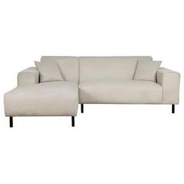 Ecksofa Home Affaire "ARROS L-Form" Sofas Gr. B/H/T: 235cm x 81cm x 163cm, Cord, Recamiere links, beige (creme) incl. loser Zierkissen, Maße BTH: 23516381 cm, auch in Cord