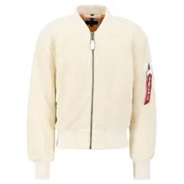 Bomberjacke Alpha Industries "Alpha Industries Men - Bomber Jackets MA-1 Teddy" Gr. L, weiß (sanftes weiß) Herren Jacken