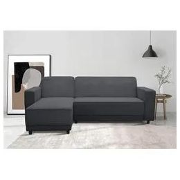 Ecksofa DOREL HOME "Allie Schlafsofa 230 cm mit Relaxfunktion in der Rückenlehne" Sofas Gr. B/H/T: 230cm x 82cm x 154cm, Cord, Recamiere beidseitig montierbar, grau (anthrazit) Schlaffunktion (108194,5cm), trendiger Cord o. pflegeleichter Velours