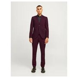 Jack & Jones Anzug JACK & JONES "JPRFRANCO SUIT NOOS" Gr. 50, N-Gr, rot (winetasting fit:super slim fit) Herren Anzüge