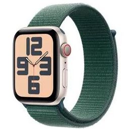 Smartwatch Apple "Watch SE (2024)" Smartwatches Gr. 44mm, Cellular, One-Size, Sport Loop, beige (polarstern)