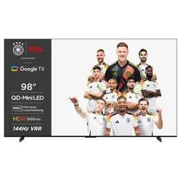 TCL Mini-LED-Fernseher "98C803X7", QLED, Dolby Vision, Apple TV, Multi-HDR, Smart-TV, 144 Hz, G (A-G), Fernseher, schwarz (titanium anthrazit), 98