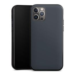 DeinDesign iPhone 12 Pro Handy Silikon H&uuml;lle Case schwarz Handyh&uuml;lle Anthracite Grey Unicoloured