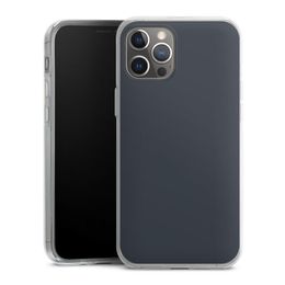 DeinDesign iPhone 12 Pro Max Handy Silikon H&uuml;lle Case transparent Handyh&uuml;lle Anthracite Grey Unicoloured Silikon Case