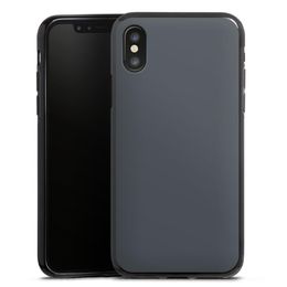 DeinDesign iPhone X Handy Silikon H&uuml;lle Case schwarz Handyh&uuml;lle Anthracite Grey Unicoloured
