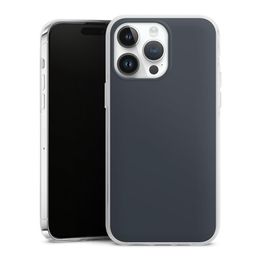 DeinDesign iPhone 14 Pro Max Handy Silikon H&uuml;lle Case transparent Handyh&uuml;lle Anthracite Grey Unicoloured Silikon Case