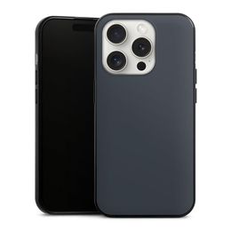 DeinDesign iPhone 15 Pro Handy Slim Case extra d&uuml;nn Silikon Handyh&uuml;lle schwarz H&uuml;lle Anthracite Grey Unicoloured Silikon Slim Case