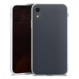 DeinDesign iPhone Xr Handy Silikon H&uuml;lle Case wei&szlig; Handyh&uuml;lle Anthracite Grey Unicoloured Silikon Case