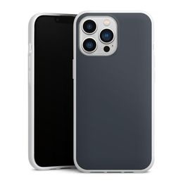 DeinDesign iPhone 13 Pro Handy Silikon H&uuml;lle Case wei&szlig; Handyh&uuml;lle Anthracite Grey Unicoloured Silikon Case