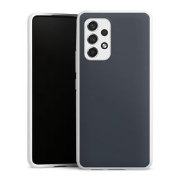 DeinDesign Galaxy A53 5G Handy Silikon H&uuml;lle Case wei&szlig; Handyh&uuml;lle Anthracite Unicoloured Grey Silikon Case