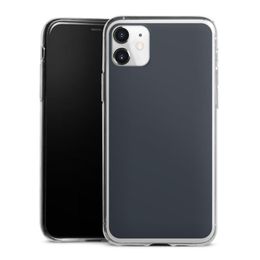 DeinDesign iPhone 11 Handy Slim Case Silikon Handyh&uuml;lle transparent H&uuml;lle extra d&uuml;nn Unicoloured Grey Anthracite Silikon Slim Case