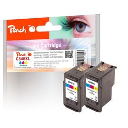 Peach 2 x Druckköpfe color ersetzt Canon CL-546XL*2