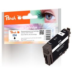 Peach Tintenpatrone schwarz ersetzt Epson T3461, No. 34 bk