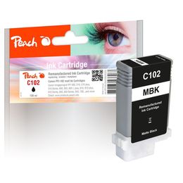 Peach Tintenpatrone matte schwarz ersetzt Canon PFI-102MBK