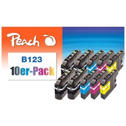 Peach 10er-Pack Tintenpatronen ersetzt Brother LC-123VALBP