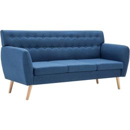 3-Sitzer-Sofa Stoff 172x70x82 cm Blau vidaXL