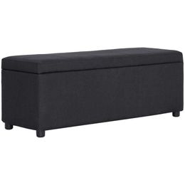 Bank mit Staufach 116 cm Schwarz Polyester vidaXL