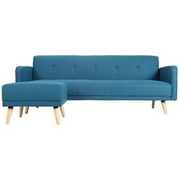 Miliboo - Skandinavisches Eck-Schlafsofa entenblau ulla