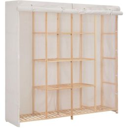 vidaXL - Kleiderschrank Weiß 173 x 40 x 170 cm Stoff