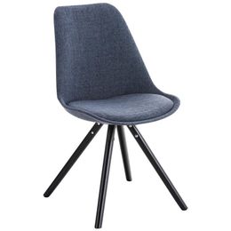 CLP - Besucherstuhl Pegleg Stoff Rund blau schwarz