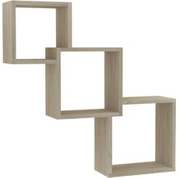 vidaXL - Cube Wandregale Sonoma-Eiche 68x15x68 cm Holzwerkstoff