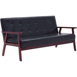 Sofa 3-Sitzer Schwarz Kunstleder vidaXL