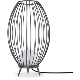 Paco Home Outdoorleuchte Stehleuchte Tischleuchte Außen Terrasse Garten IP 54 Kabel 3m Anthrazit (milchig), Stehleuchte E27