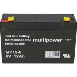 Multipower - Blei-Akku MP12-6 Pb 6V 12Ah Faston 4,8mm