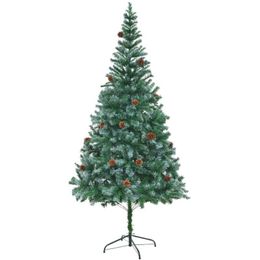 vidaXL - Künstlicher Weihnachtsbaum mit Tannenzapfen 210 cm