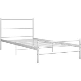 Bett Weiß Metall 90x200 cm vidaXL