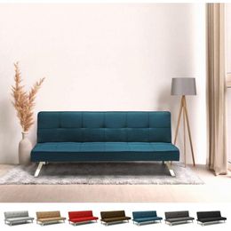 MODUS SOFÀ Modus Sofà - Design Schlafsofa Gemma, moderne 2-Sitzer Couch Mit Schlaffunktion Farbe: Blau