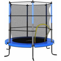 Trampolin mit Sicherheitsnetz Rund 140x160 cm Blau vidaXL