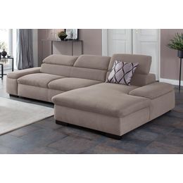 Ecksofa Home Affaire "Alberto L-Form", grau, B:286cm H:73cm T:174cm, 100% Polyester;Luxus-Microfaser ALTARA NUBUCK (100% Polyester);Luxus-Microfaser weich (90% Polyester, 10% Polyamid);Microfaser Antiklederoptik, Sofas, Ecksofa, mit Kopfteilverstellung, wahlweise mit Bettfunktion, Topseller