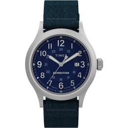 Quarzuhr Timex "SIERRA" Armbanduhren blau Herren Armbanduhr, Herrenuhr, Datum, Leuchtzeiger, Mineralglas, analog