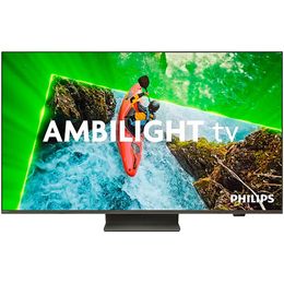 G (A bis G) Philips LED-Fernseher "55PUS8609/12" Fernseher Gr. 55, silberfarben (chrom matt)