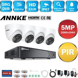 ANNKE - 5MP hd 5-in-1 8CH DVR-Überwachungskamerasystem mit 4 5MP PIR-Außenkameras - Festplatte nicht im Lieferumfang enthalten