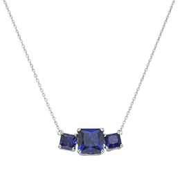 Collier Giorgio Martello MILANO "mit dunkelblauen Kristallsteinen, Silber 925" Halsketten Gr. 45cm, Silber 925 (Sterlingsilber), blau Damen