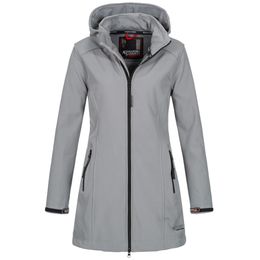 Softshelljacke Alessandro Salvarini "Alessia" Gr. S (36), grau (hellgrau), Damen, Obermaterial: 96% Polyester, 4% Elasthan; Innenmaterial: 100% Polyester, Jacken, lang mit abnehmbarer Kapuze